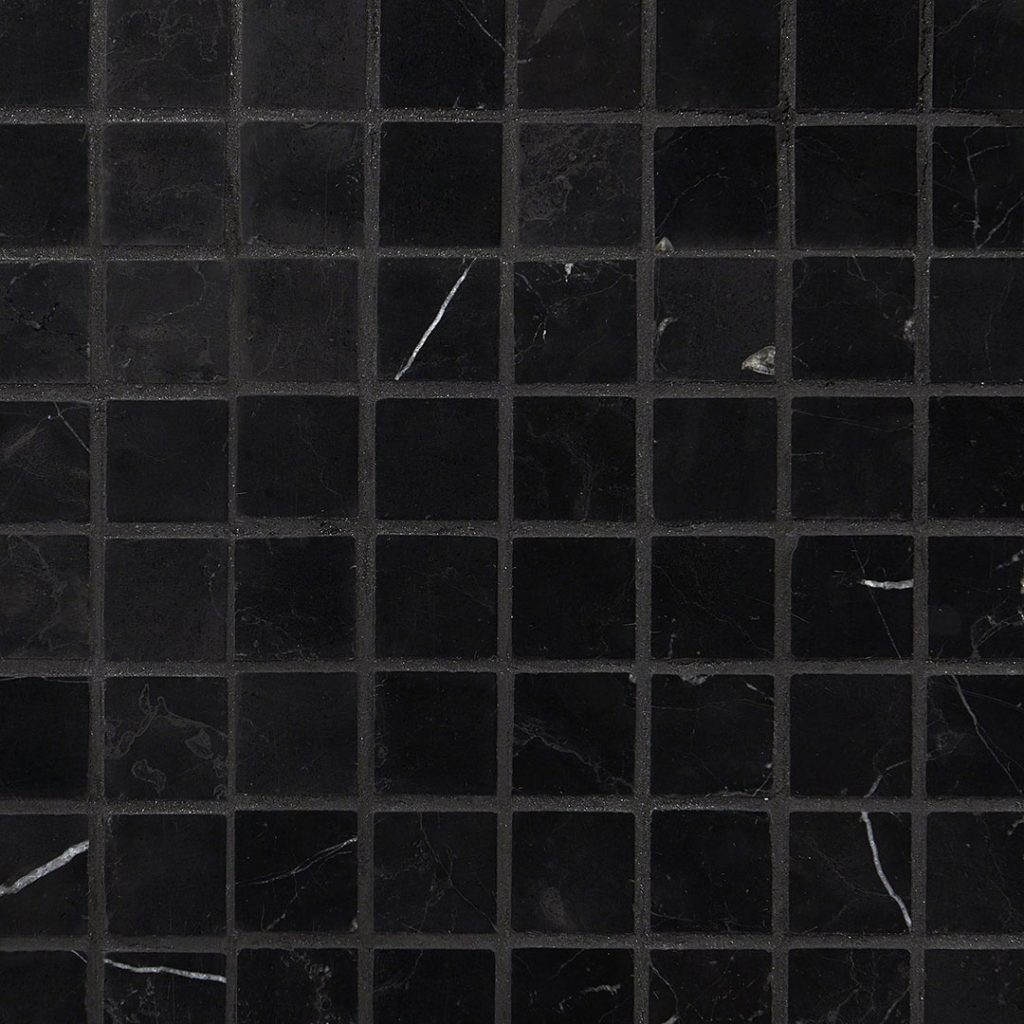 Square Mosaic Tile Nero Marquina Black Marble 2"x 2" | Marble Producer ...